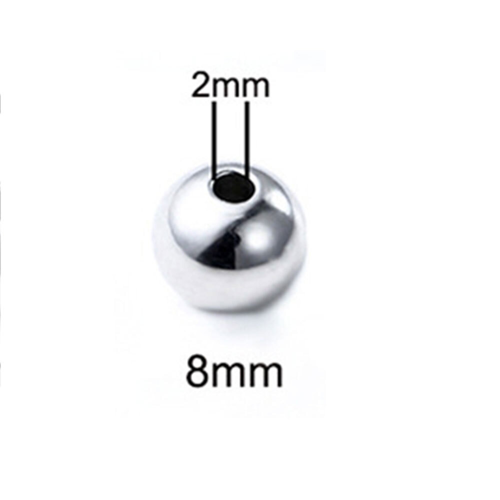 Set of 200 3/4/5/6/8mm Stainless Steel Beads Solid Beads for Jewelry ...