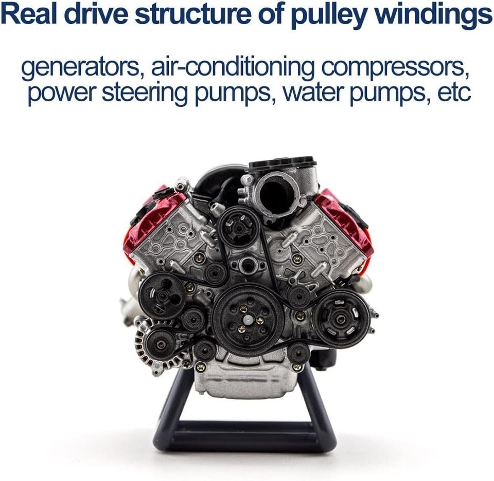 Real Working V8 Engine Model Kit DIY RC Compatible Internal Combustion ...