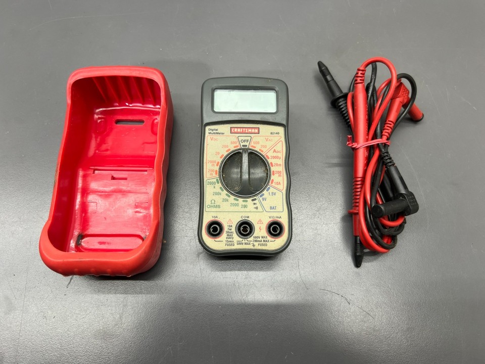 (N) CRAFTSMAN 82140 DIGITAL MULTIMETER VOLT METER W PROBES - TESTED VGC ...