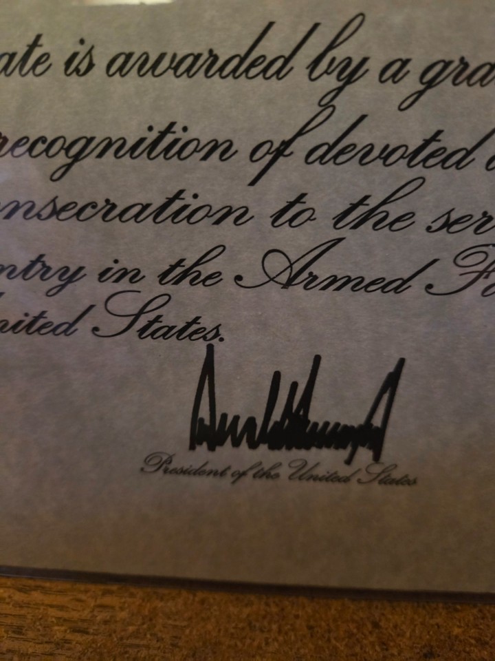president DONALD TRUMP hand signed "IN MEMORIAM"autographed 8x11 ...