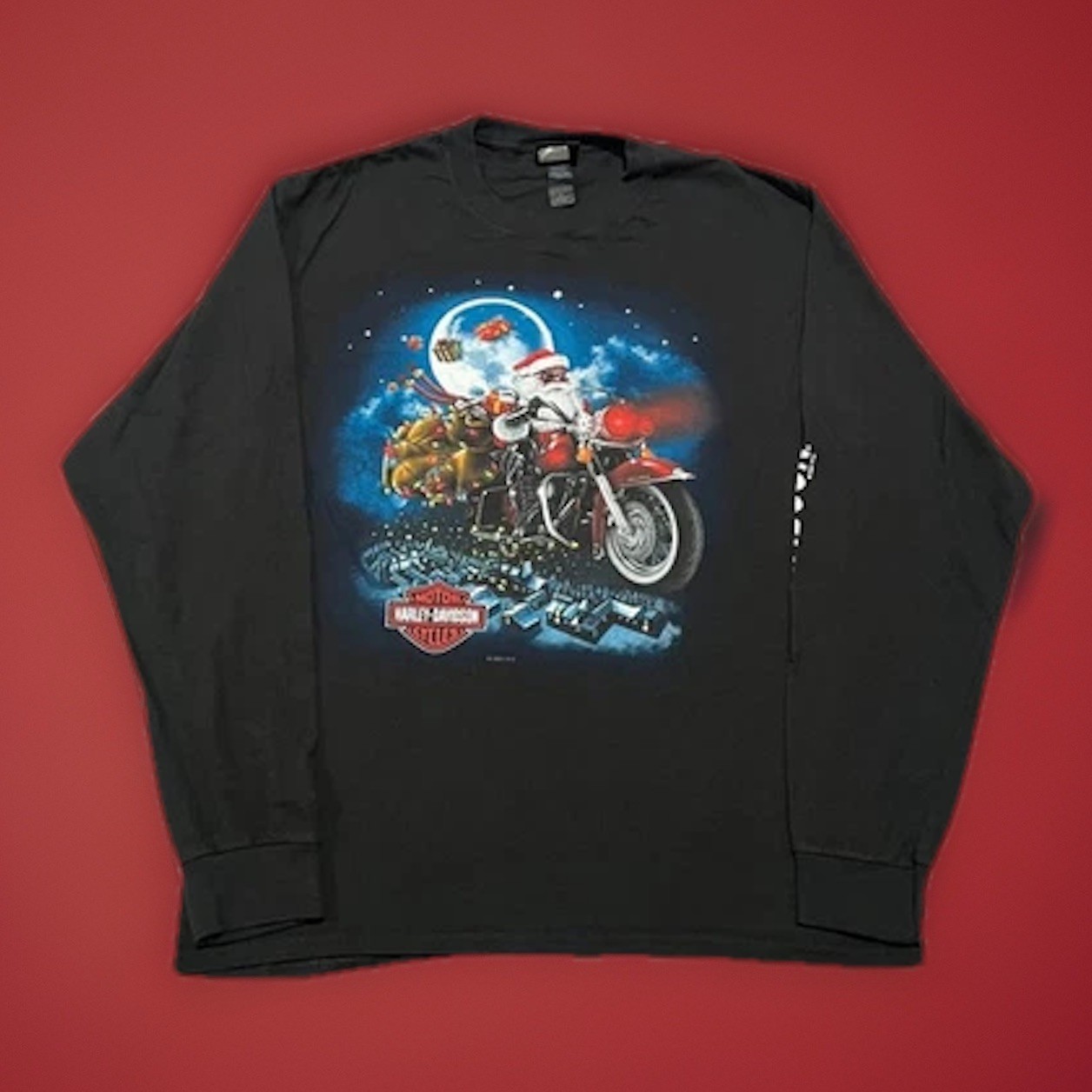 Harley-Davidson Men Black Santa Claus Riding Motorcyc… - Gem