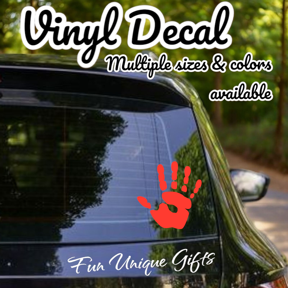 Hand Print Vinyl Decal Sticker -Multiple Colors & Sizes- FREE SHIPPING ...