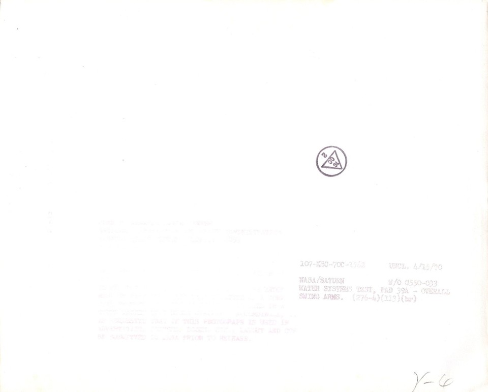 Apollo 13 Pad 39A Saturn V Water Deluge Test RARE 1970 - Original NASA ...