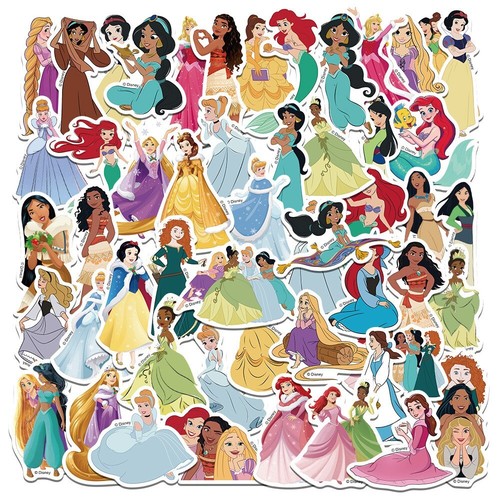 50pcs Cartoon Sticker Marine Moana Mermaid Disney Princess Graffiti ...