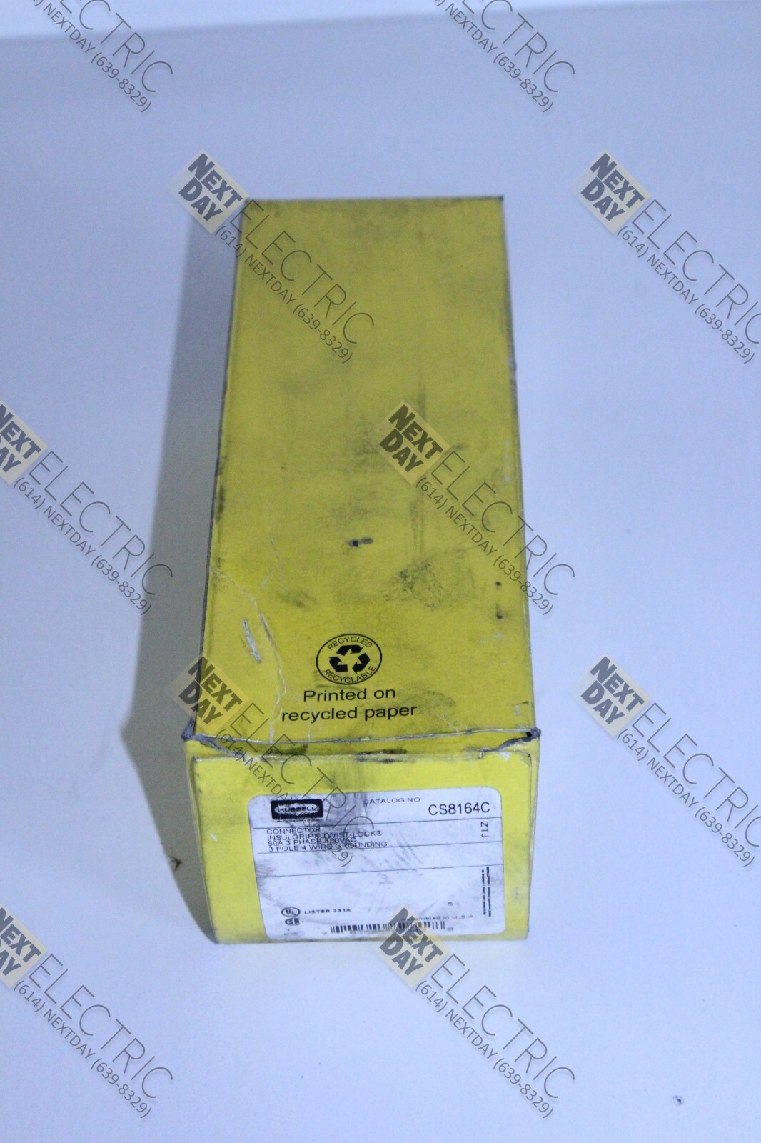 Hubbell CS8164C 50 Amp 480V Locking Connector - Black/White for sale ...