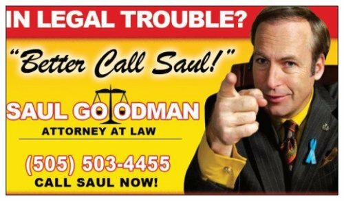 Breaking Bad - Saul Goodman "Better Call Saul" Business Card | eBay