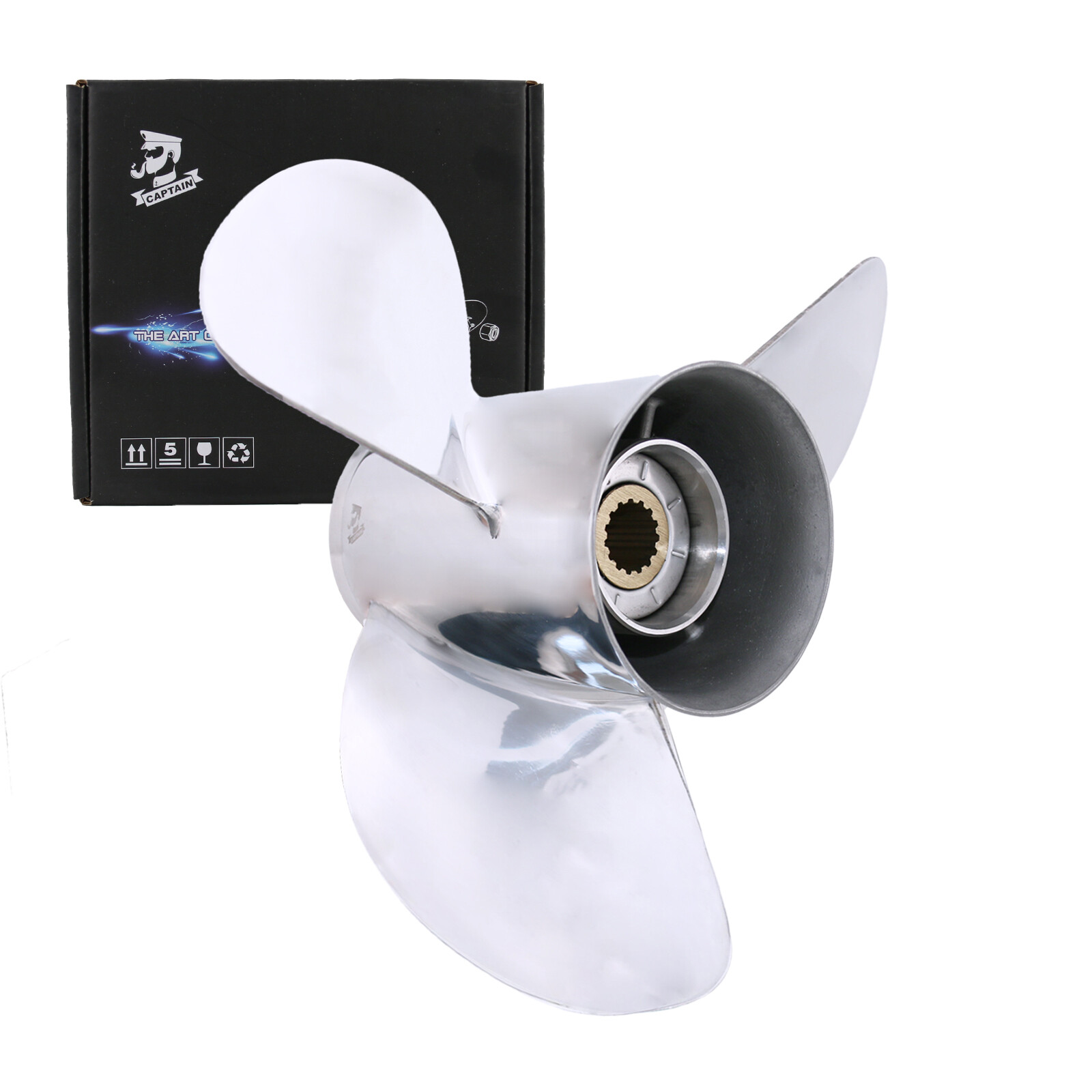 13 x 19-K For Yamaha Stainless Steel Propeller 50-130 hp 15 Spline OEM ...