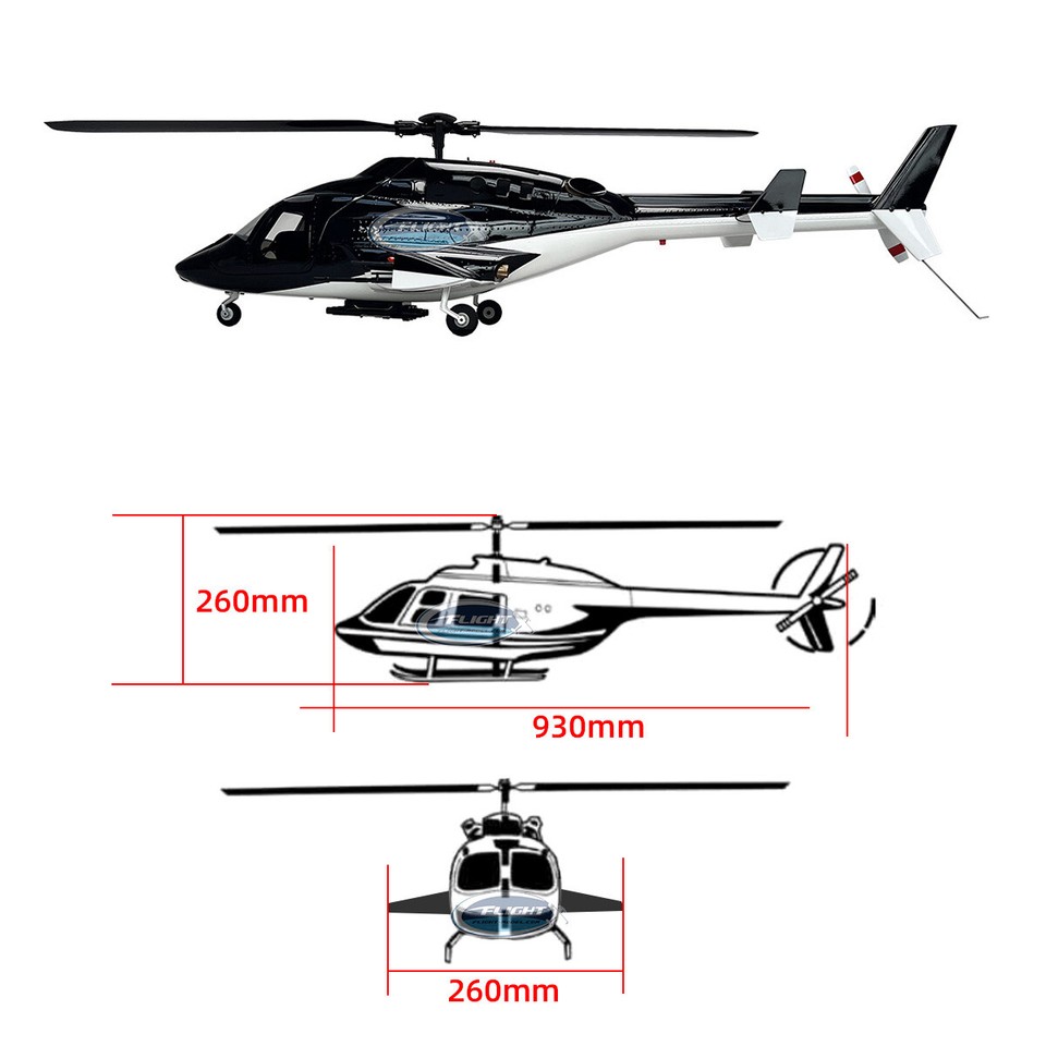 Roban Airwolf 470 Size RTF RC Helicopter X2 flight Control Auto Return ...