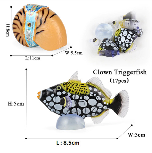 8.5cm 17parts of Clown Trigger Fish Plastic Toy Sea Animal Figure Kids ...