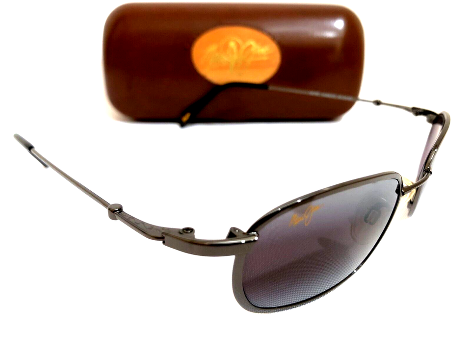 RARE MAUI JIM ALOHA SUNGLASSES Titanium Gunmetal Grey Polarized Lenses ...