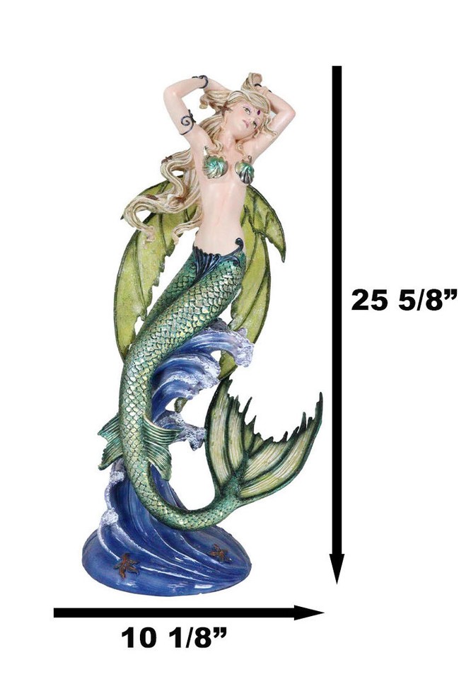 Large Nautical Ocean Dancing Mermaid Statue 26"H Goddess Venus Rising ...