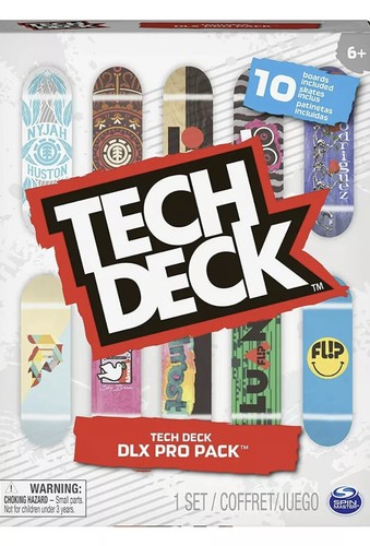 Tech Deck DLX Pro Pack 10 Boards Included Skate Fingerboard Toy Spin ...