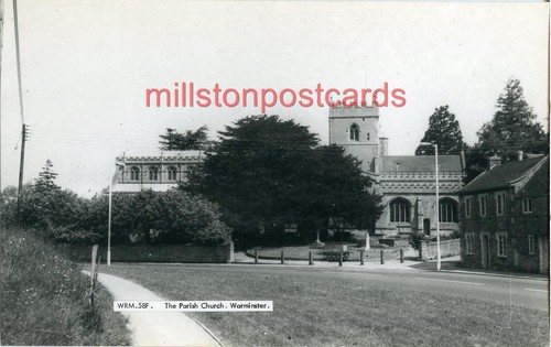 REAL PHOTOGRAPHIC POSTCARD THE PARISH CHURCH, WARMINSTER, WILTSHIRE ...