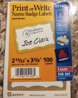 Avery Dennison Ave-5141 Name Badge Label - 2.31" Width X 3.37" Length ...