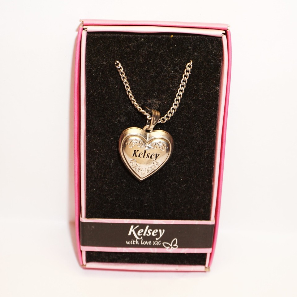 Love Locket Necklace Heart Silver Personalized Pick Name Mulberry ...