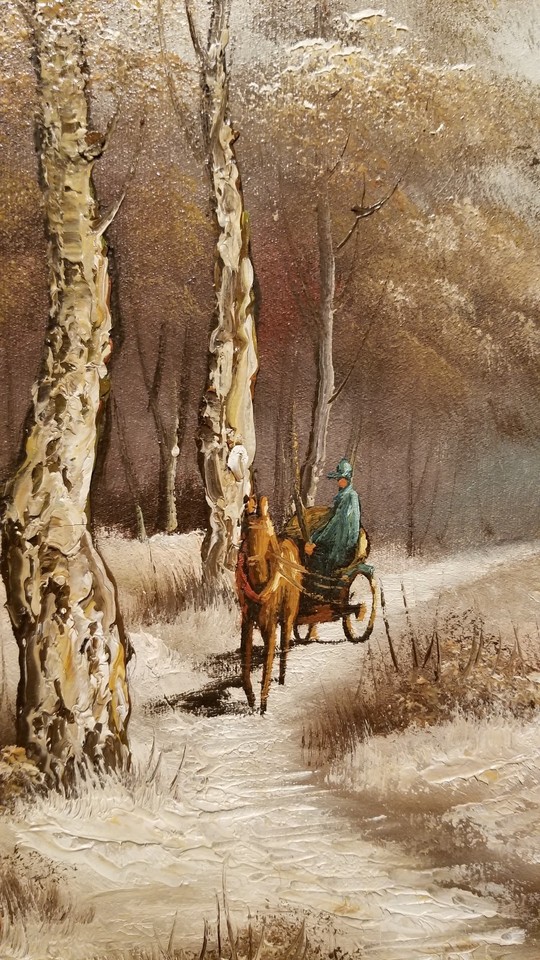 C Inness Signed Orig. Oil Painting Woodland Landscape, River, Woman ...