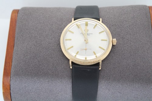 Jules Jurgensen Watch Men 14K Solid Gold 33mm Small Second Manual Wind ...