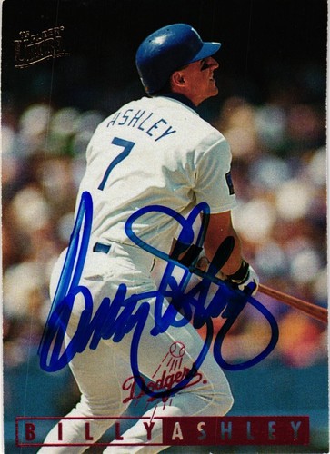 Billy Ashley Signed 1995 Fleer Ultra MLB Baseball Card #392 Dodgers ...
