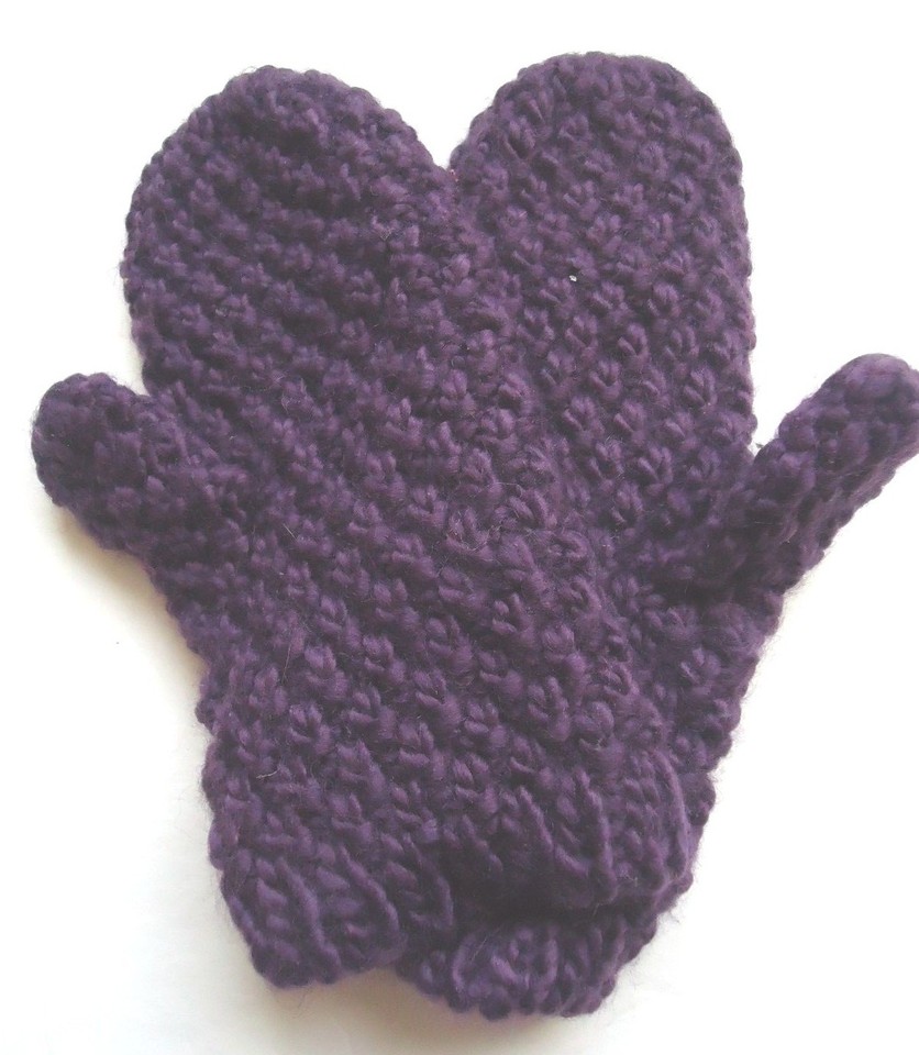 Ladies Women's Fownes Cable Stich Mittens,O/S, Purple | eBay