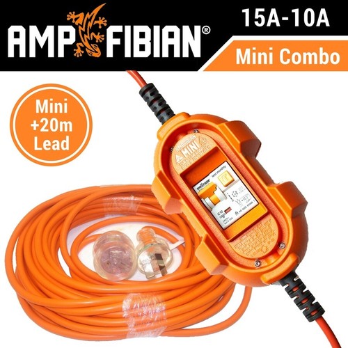 Ampfibian Mini 15A to 10A Converter Adapter, Caravan RCD PLUS 20m 15 ...
