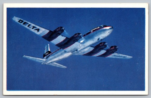 Postcard Delta Airplane DC-6 Deltaliner 56 Passenger Air Giant VTG ...