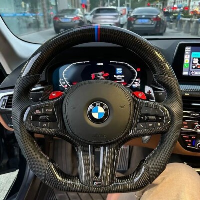 Real carbon fiber Flat Customized Sport Steering Wheel G20 M3 3-Series ...