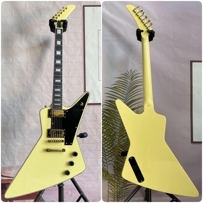 Cream 6 String Explorer Electric Guitar Gold H-H Pickups Hardware Solid ...