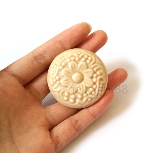 Ceramic Cameo Bas-relief Cabinet Knob Handle Antique Drawer Pull Rural ...