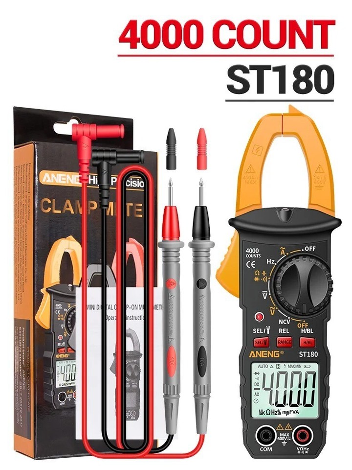 Digital Multimeter Tester AC DC Volt Amp Clamp Meter Auto Range LCD ...