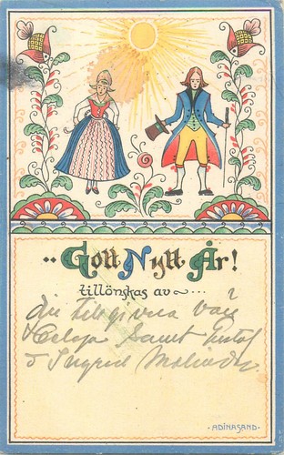 Swedish artist Adina Sand art deco patterns New Year greetings c.1932 ...