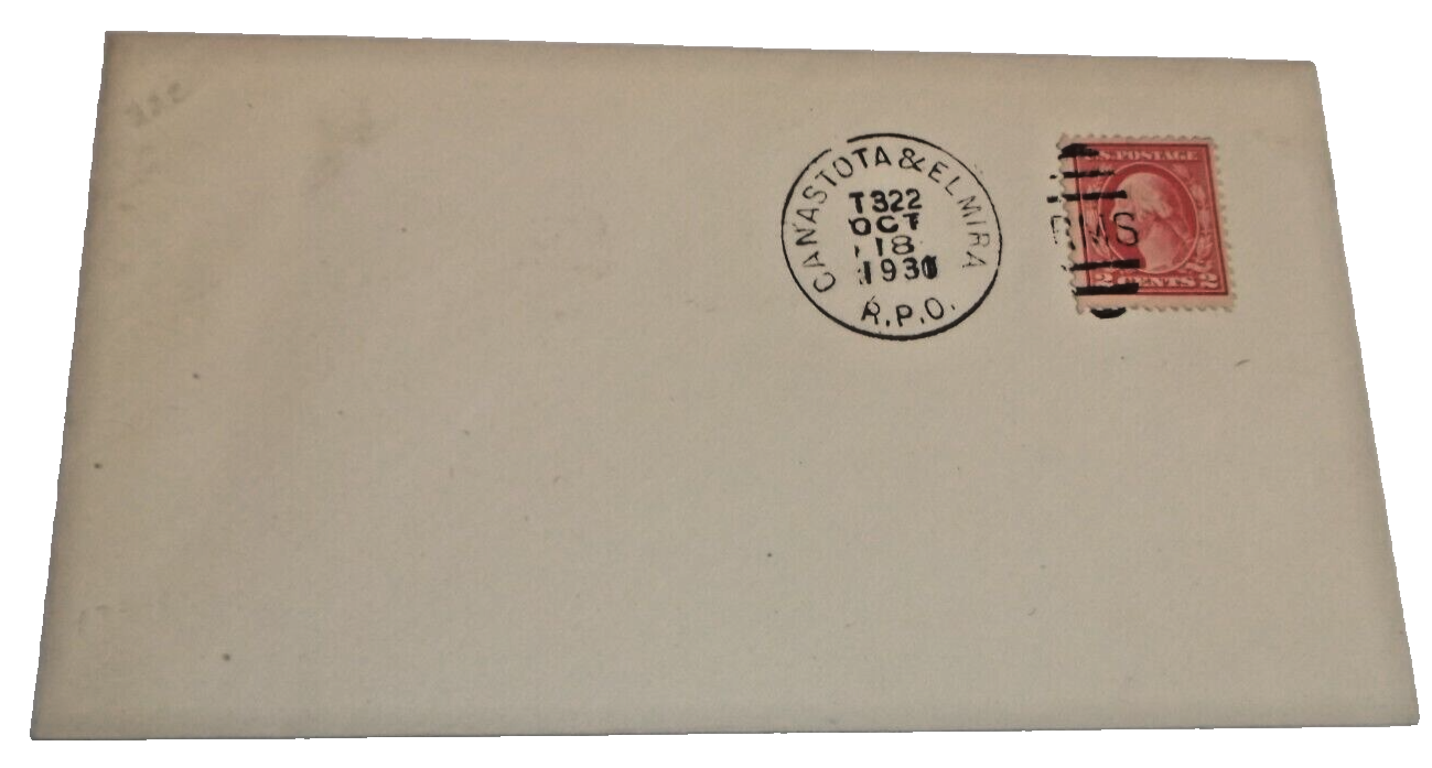 1931 LEHIGH VALLEY RAILROAD CANASTOTA & ELMIRA TRAIN #322 RPO HANDLED ...