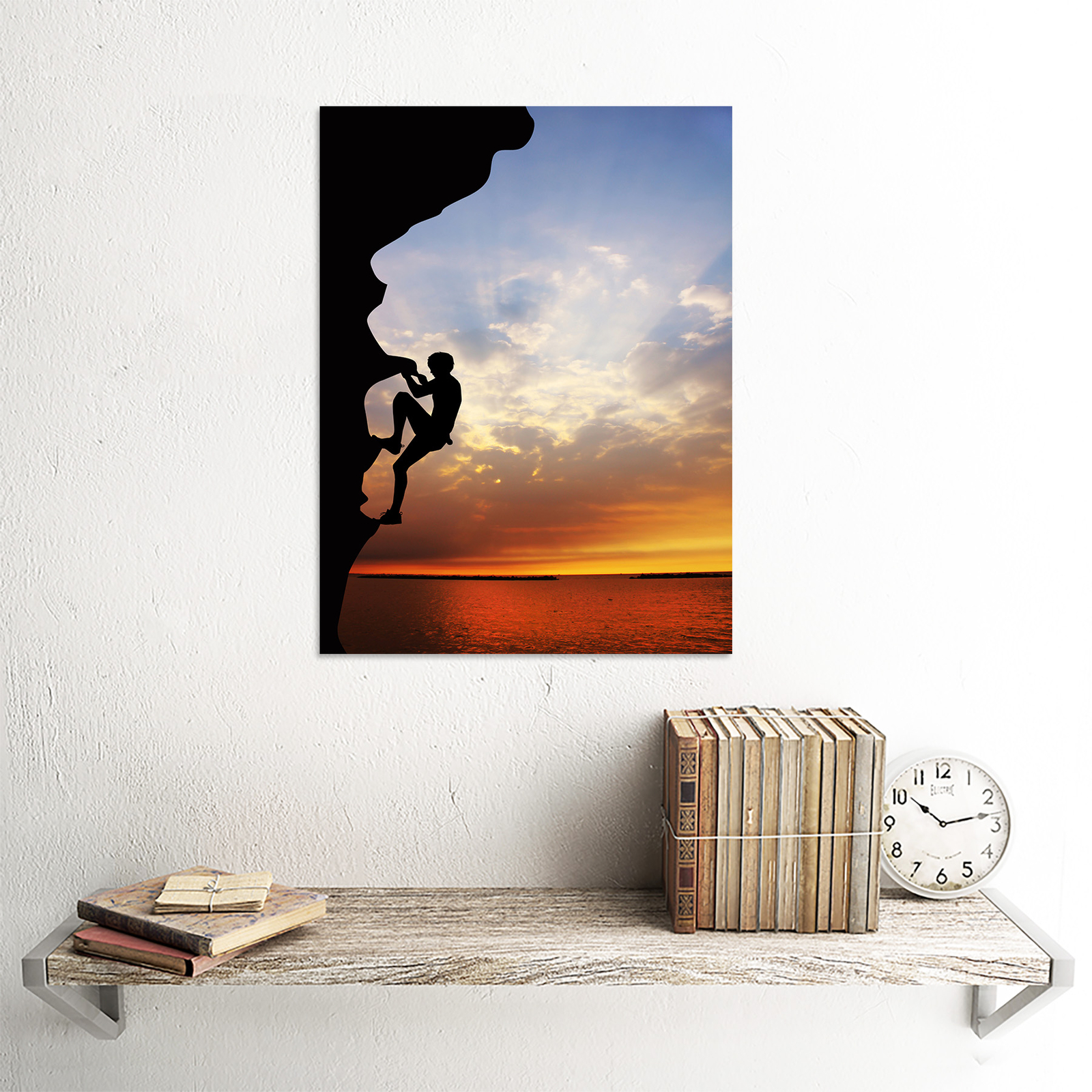 PHOTOGRAPHY ILLUSTRATION COMPOSITION SILHOUETTE ROCK CLIMBER ART POSTER ...