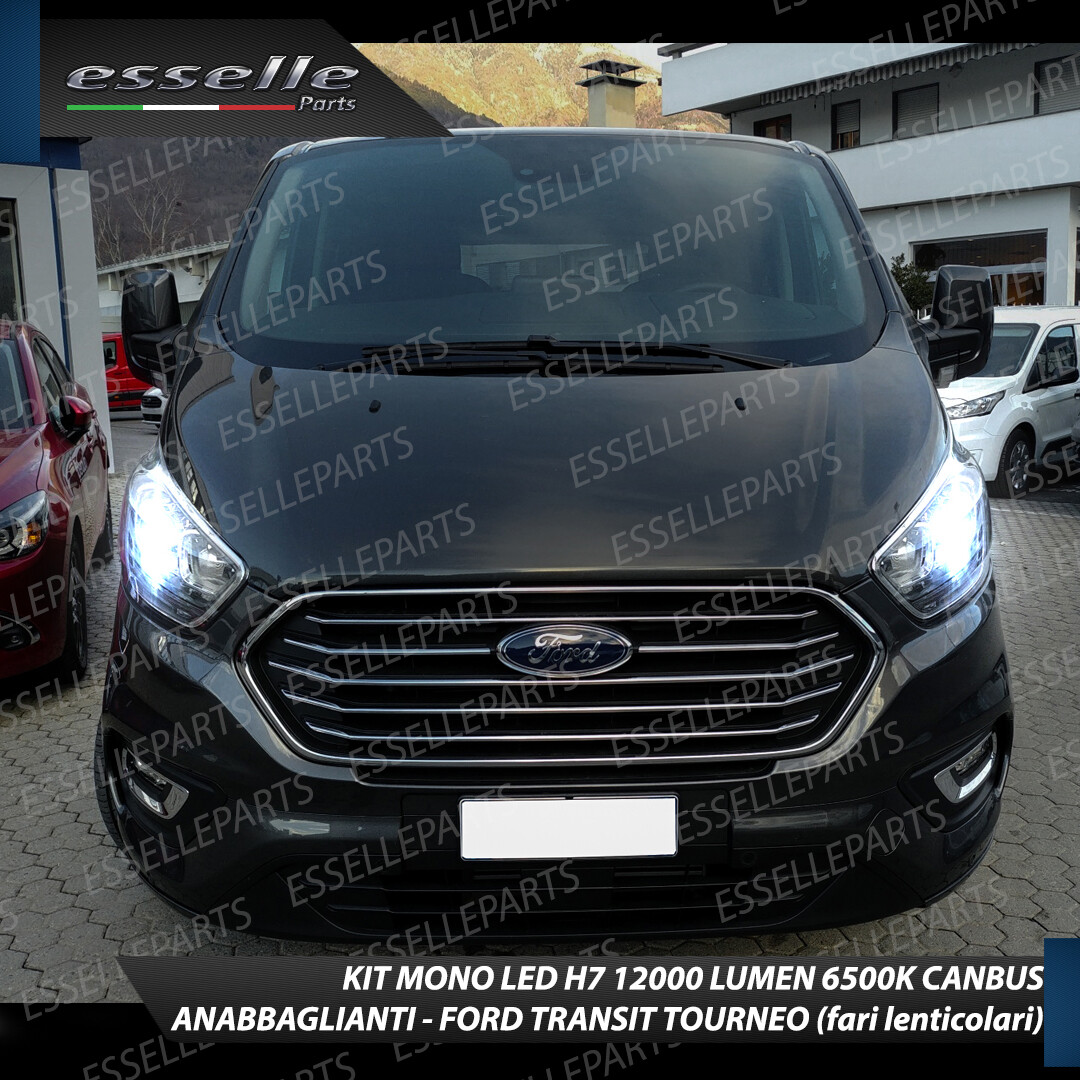 CONVERSIONE FARI FULL LED FORD TRANSIT TOURNEO CUSTOM CANBUS BIANCO ...