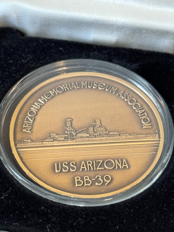 Pearl Harbor Bronze Coin USS Arizona Memorial Museum Association BB-39 ...