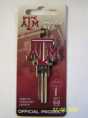 NCAA University of Texas A&M 3D Schlage SC1 key blank | eBay
