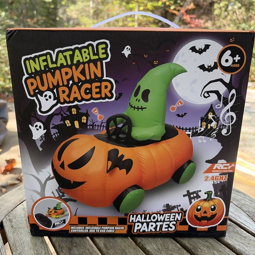 Moving 2.6ft Remote Control Inflatable Pumpkin/Ghost Car Blow Up Yard ...
