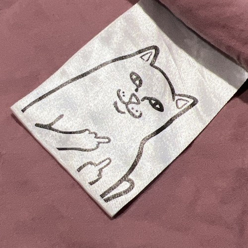 RIPNDIP We Dont Care Coaches Jacket Large Muave Mushrooms Eyes Weed Cat ...