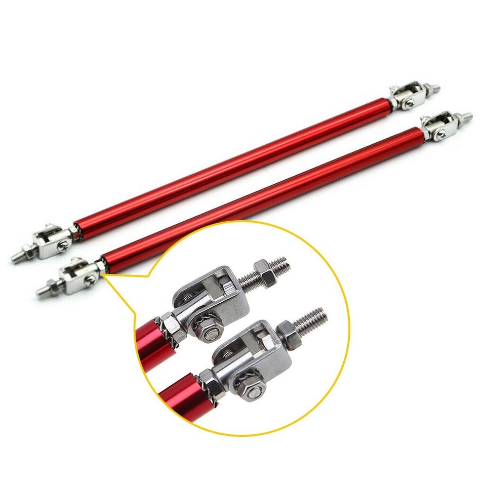 Red Adjustable Front Bumper Lip Splitter Spoiler Strut Rod Tie Support ...