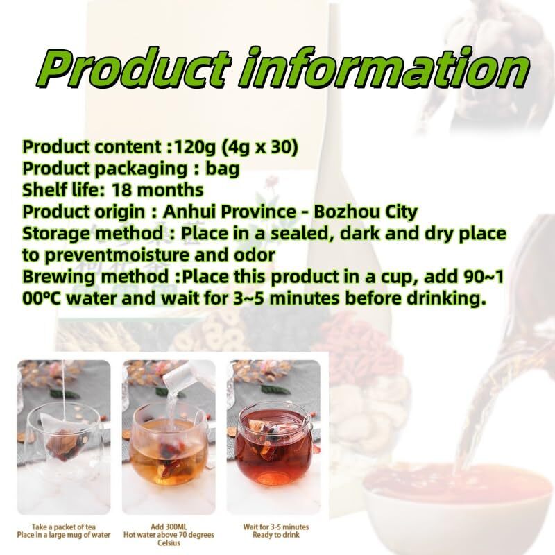 Ginseng Red Dates Wolfberry Mulberry Tea Nourishing Yin And Kidney 30 ...