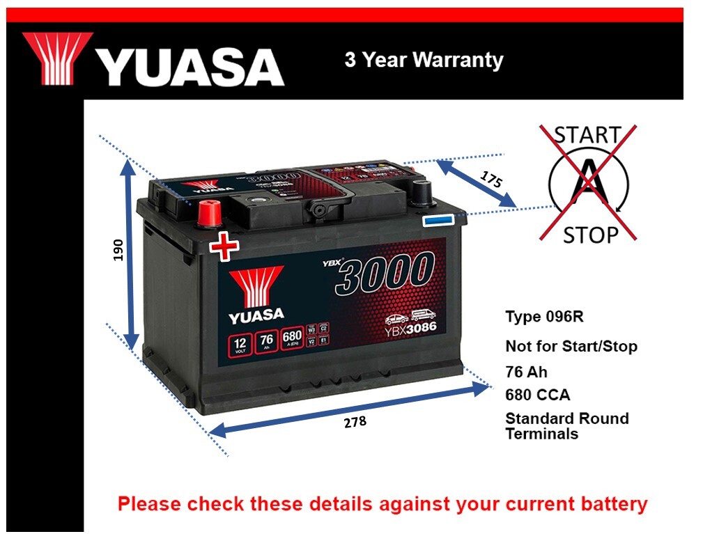 Yuasa Yuasa New 6V And 12V Standard Yumicron Battery, 49 1611