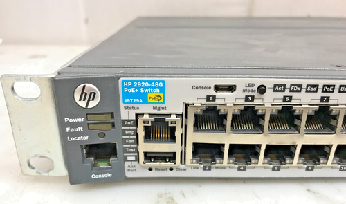 HP 2920-48G 48 Port Gigabit Ethernet PoE+ Network Switch HP J9729A | eBay
