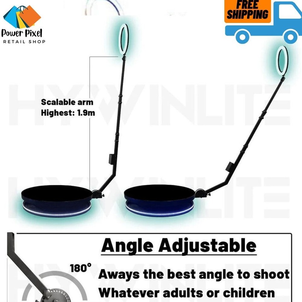 360 Photo, Video Booth 80cm-90cm-100cm LED Glass Photo Booth With ...