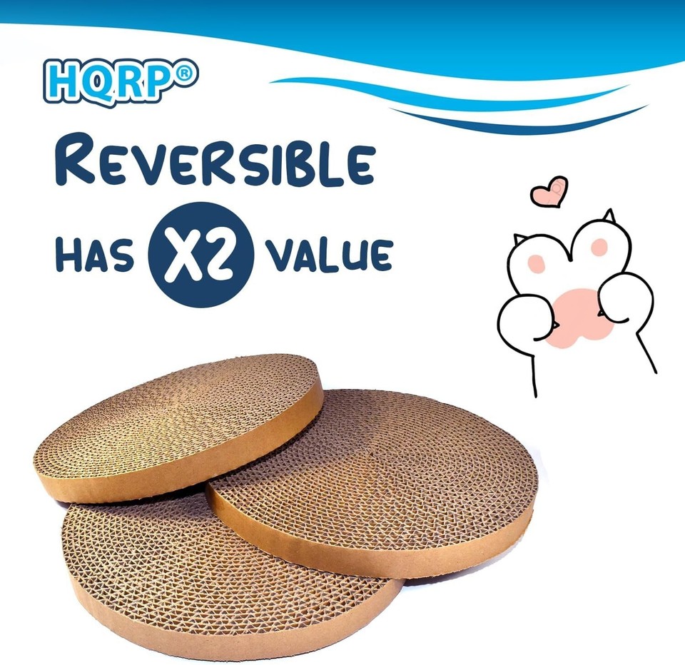 3-Pack Round Cat Scratcher Refill 10" Scratch Pads Circular Cardboard ...