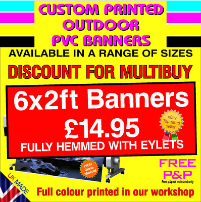 6x3ft Outdoor Heavy Duty Custom Printed Advertising PVC Banner Sign ...