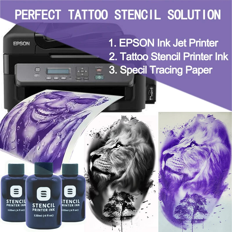 ECOTANK Inkjet Tattoo Transfer Stencil Printer Ink 4oz/8oz A4 Thermal ...