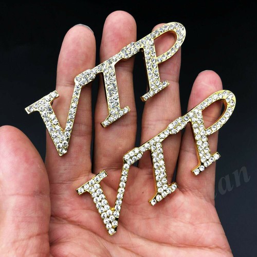2pcs Metal Golden Diamond VIP Luxury JDM JP Car Rear Emblem Badge ...