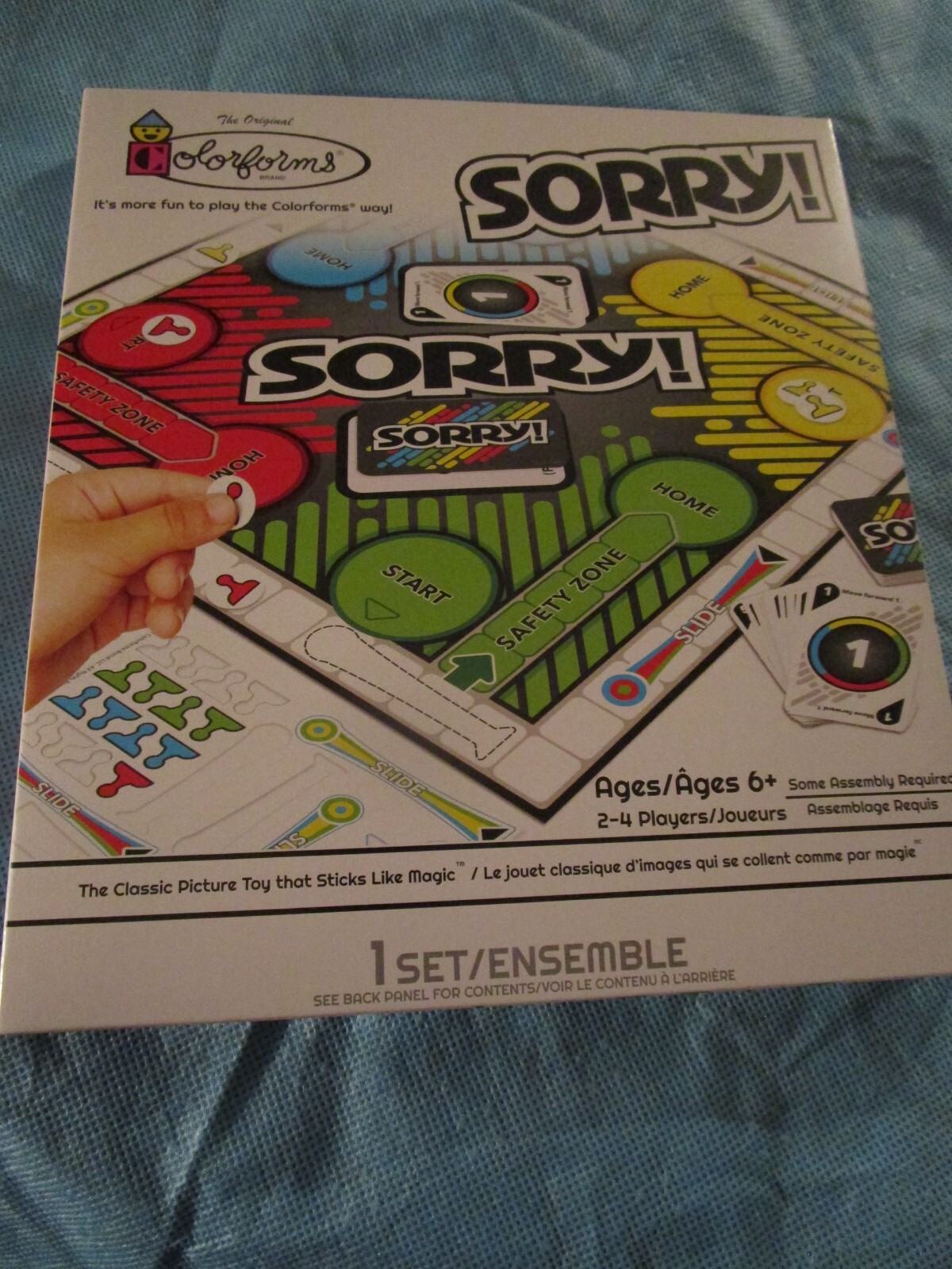 Colorforms Sorry Travel Size Table Top Board Game Self Stick Reusable ...