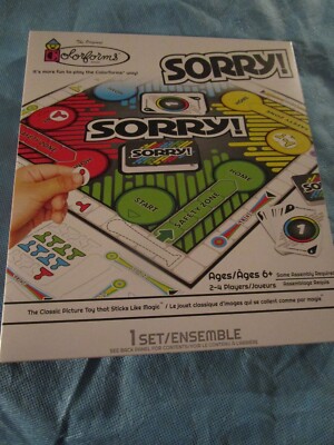 Colorforms Sorry Travel Size Table Top Board Game Self Stick Reusable ...