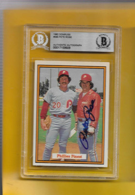 DA99399 1982 Donruss Phillies Finest/Pete Rose/Mike Schmidt- ROSE AUTO ...