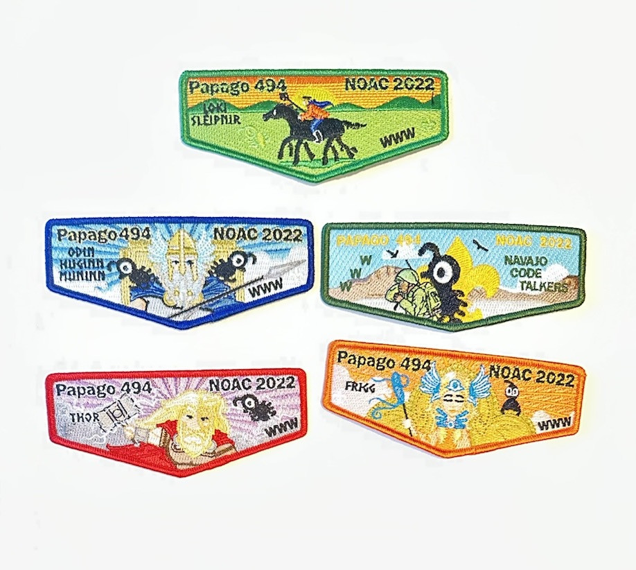 OA FLAP PATCH SET PAPAGO LODGE NOAC 2022 5-PIECE RARE NORSE MYTH ...